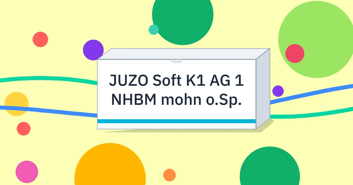 Symbolbild: Packung mit der Aufschrift JUZO Soft K1 AG 1 NHBM mohn o.Sp. (PZN 14994978) – Verfügbarkeit und Bezug in Apotheken in Frankfurt am Main