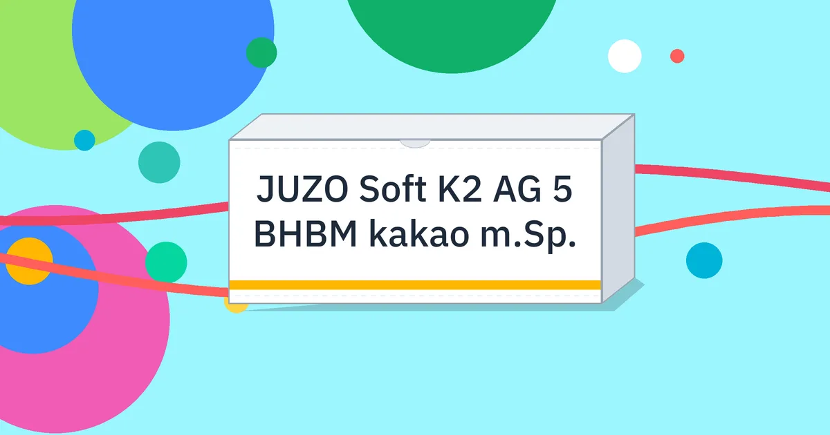 Symbolbild: Packung mit der Aufschrift JUZO Soft K2 AG 5 BHBM kakao m.Sp. (PZN 14859275) – Verfügbarkeit und Bezug in Apotheken in Frankfurt am Main