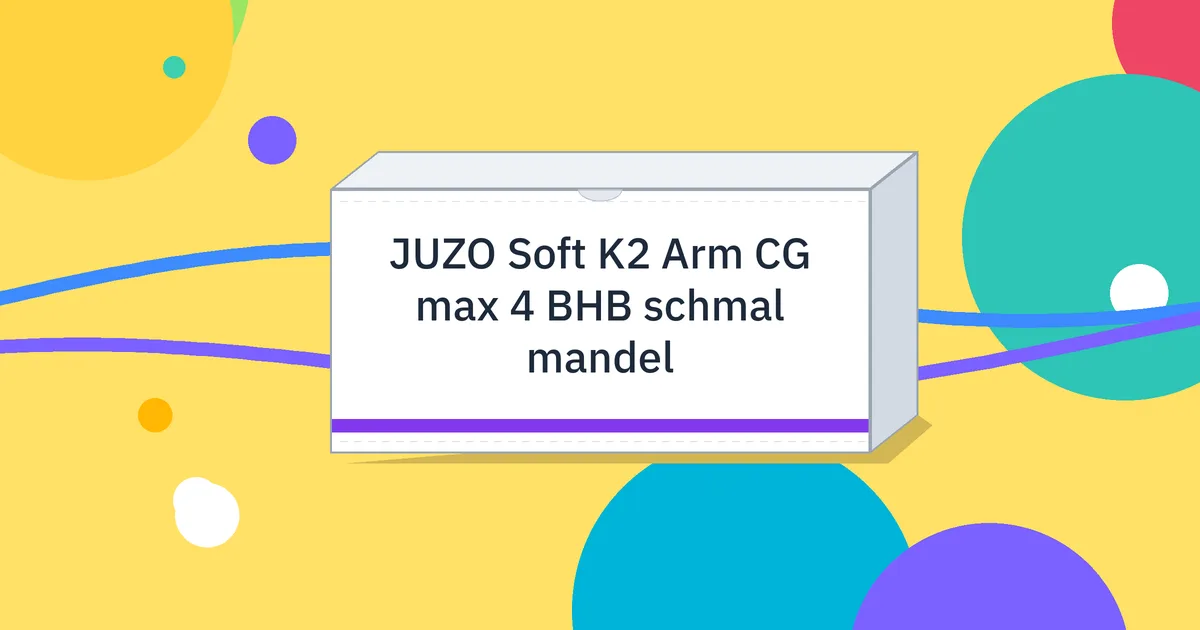 Symbolbild: Packung mit der Aufschrift JUZO Soft K2 Arm CG max 4 BHB schmal mandel (PZN 15513478) – Verfügbarkeit und Bezug in Apotheken in Frankfurt am Main