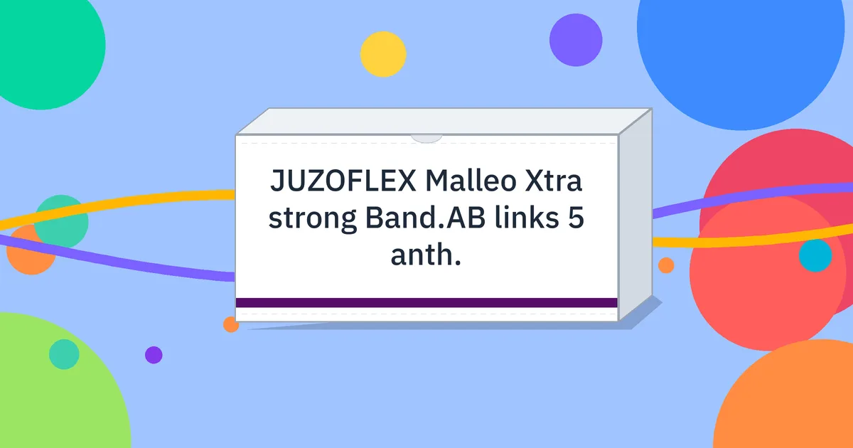 Symbolbild: Packung mit der Aufschrift JUZOFLEX Malleo Xtra strong Band.AB links 5 anth. (PZN 16634847) – Verfügbarkeit und Bezug in Apotheken in Frankfurt am Main