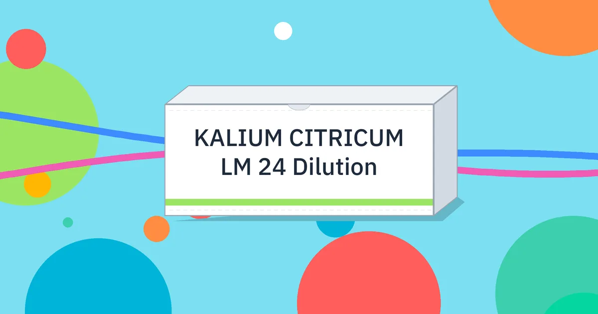 Symbolbild: Packung mit der Aufschrift KALIUM CITRICUM LM 24 Dilution (PZN 12920289) – Verfügbarkeit und Bezug in Apotheken in Frankfurt am Main
