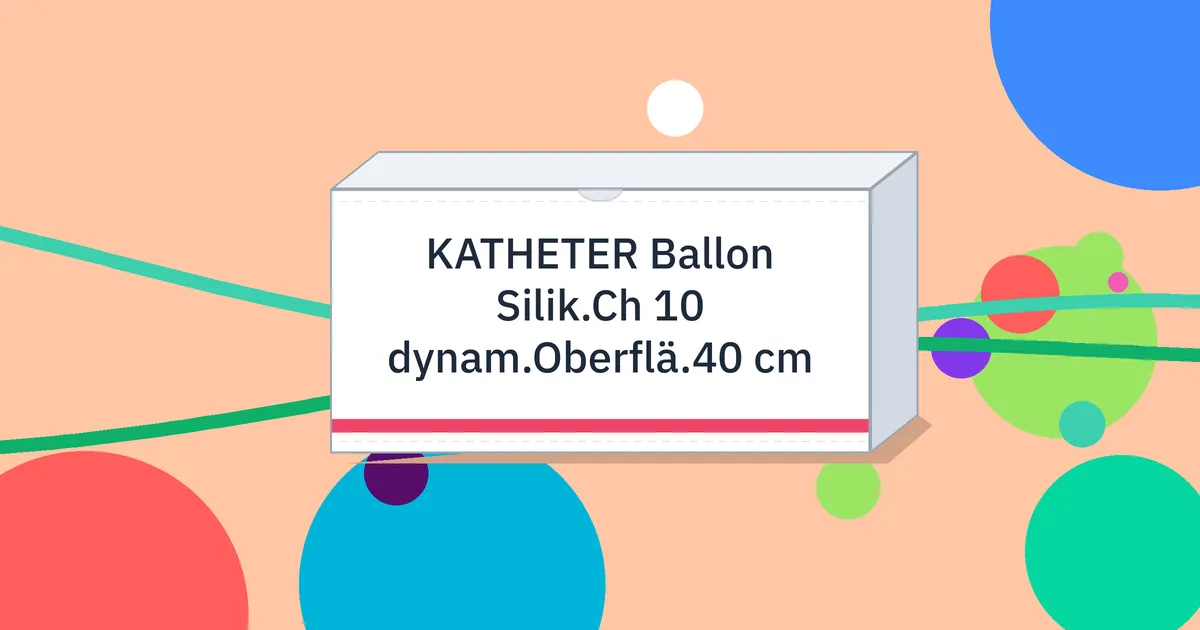 Symbolbild: Packung mit der Aufschrift KATHETER Ballon Silik.Ch 10 dynam.Oberflä.40 cm (PZN 00347376) – Verfügbarkeit und Bezug in Apotheken in Frankfurt am Main