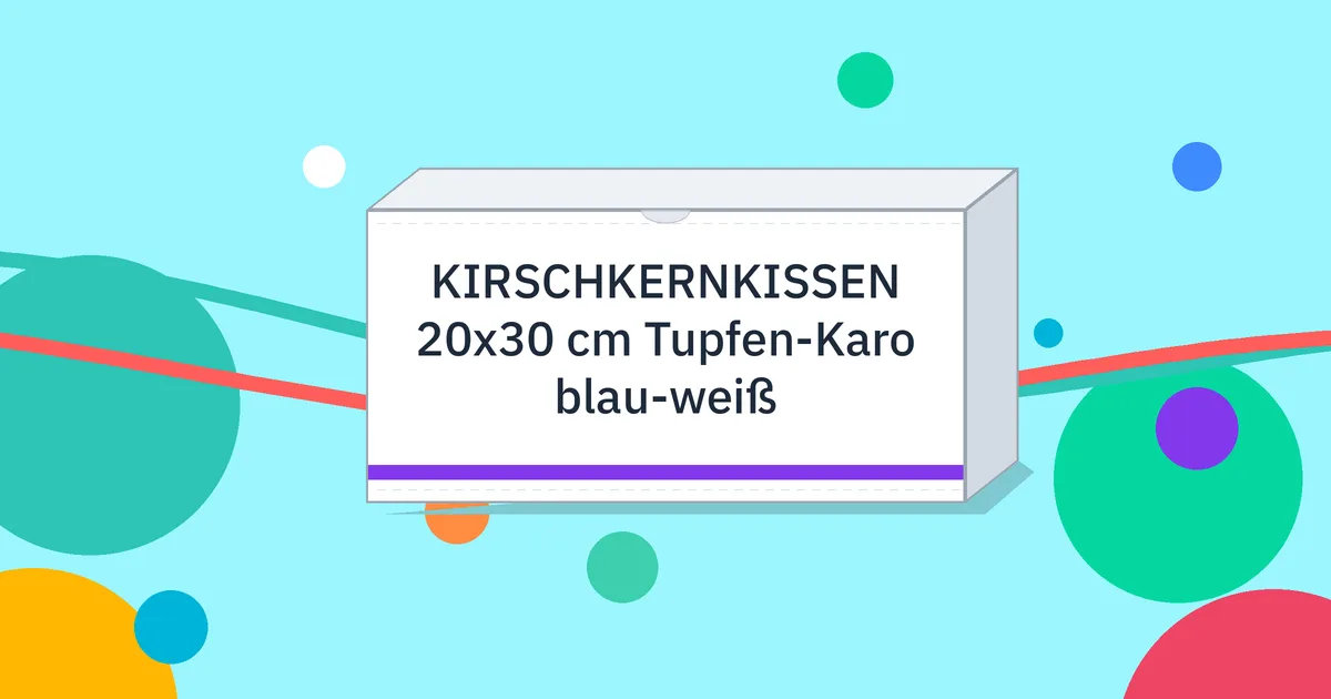 Symbolbild: Packung mit der Aufschrift KIRSCHKERNKISSEN 20x30 cm Tupfen-Karo blau-weiß (PZN 18389441) – Verfügbarkeit und Bezug in Apotheken in Frankfurt am Main
