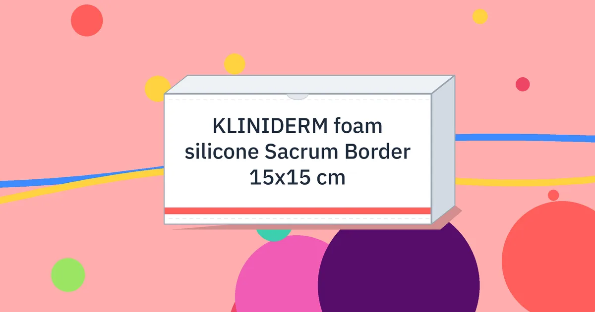 Symbolbild: Packung mit der Aufschrift KLINIDERM foam silicone Sacrum Border 15x15 cm (PZN 13197412) – Verfügbarkeit und Bezug in Apotheken in Frankfurt am Main