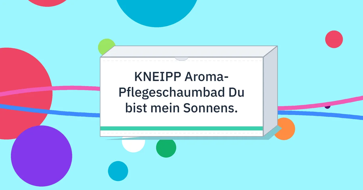 Symbolbild: Packung mit der Aufschrift KNEIPP Aroma-Pflegeschaumbad Du bist mein Sonnens. (PZN 20143227) – Verfügbarkeit und Bezug in Apotheken in Frankfurt am Main