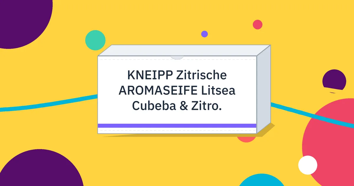 Symbolbild: Packung mit der Aufschrift KNEIPP Zitrische AROMASEIFE Litsea Cubeba & Zitro. (PZN 20545658) – Verfügbarkeit und Bezug in Apotheken in Frankfurt am Main