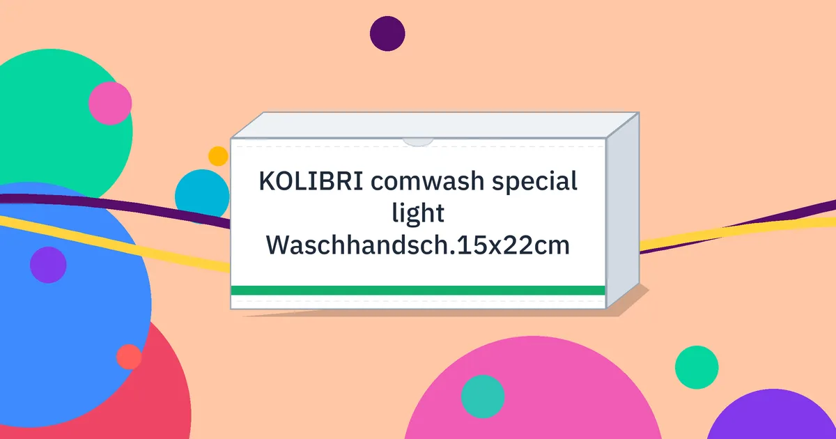 Symbolbild: Packung mit der Aufschrift KOLIBRI comwash special light Waschhandsch.15x22cm (PZN 10030255) – Verfügbarkeit und Bezug in Apotheken in Frankfurt am Main
