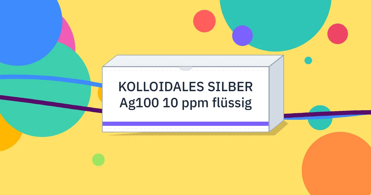 Symbolbild: Packung mit der Aufschrift KOLLOIDALES SILBER Ag100 10 ppm flüssig (PZN 16896665) – Verfügbarkeit und Bezug in Apotheken in Frankfurt am Main