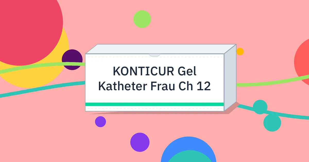 Symbolbild: Packung mit der Aufschrift KONTICUR Gel Katheter Frau Ch 12 (PZN 10099235) – Verfügbarkeit und Bezug in Apotheken in Frankfurt am Main