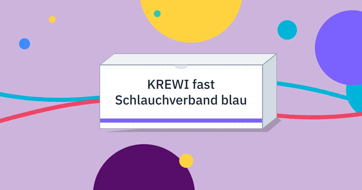 Symbolbild: Packung mit der Aufschrift KREWI fast Schlauchverband blau (PZN 06711067) – Verfügbarkeit und Bezug in Apotheken in Frankfurt am Main