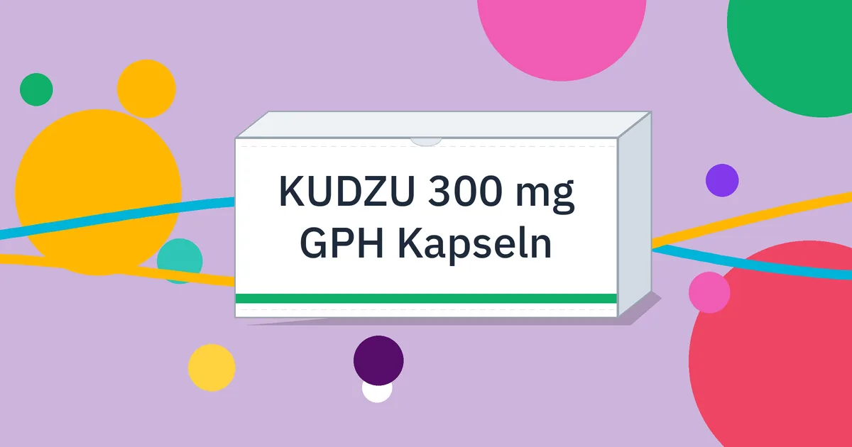 Symbolbild: Packung mit der Aufschrift KUDZU 300 mg GPH Kapseln (PZN 05530257) – Verfügbarkeit und Bezug in Apotheken in Frankfurt am Main