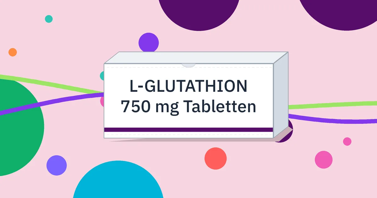 Symbolbild: Packung mit der Aufschrift L-GLUTATHION 750 mg Tabletten (PZN 13835232) – Verfügbarkeit und Bezug in Apotheken in Frankfurt am Main