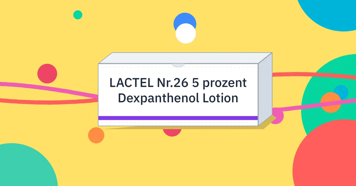 Symbolbild: Packung mit der Aufschrift LACTEL Nr.26 5 prozent Dexpanthenol Lotion (PZN 04408318) – Verfügbarkeit und Bezug in Apotheken in Frankfurt am Main