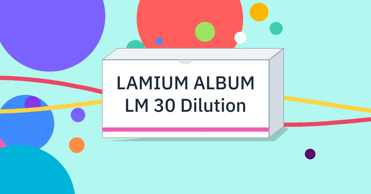 Symbolbild: Packung mit der Aufschrift LAMIUM ALBUM LM 30 Dilution (PZN 13521953) – Verfügbarkeit und Bezug in Apotheken in Frankfurt am Main