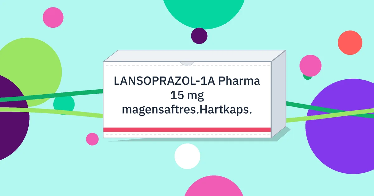 Symbolbild: Packung mit der Aufschrift LANSOPRAZOL-1A Pharma 15 mg magensaftres.Hartkaps. (PZN 04610215) – Verfügbarkeit und Bezug in Apotheken in Frankfurt am Main