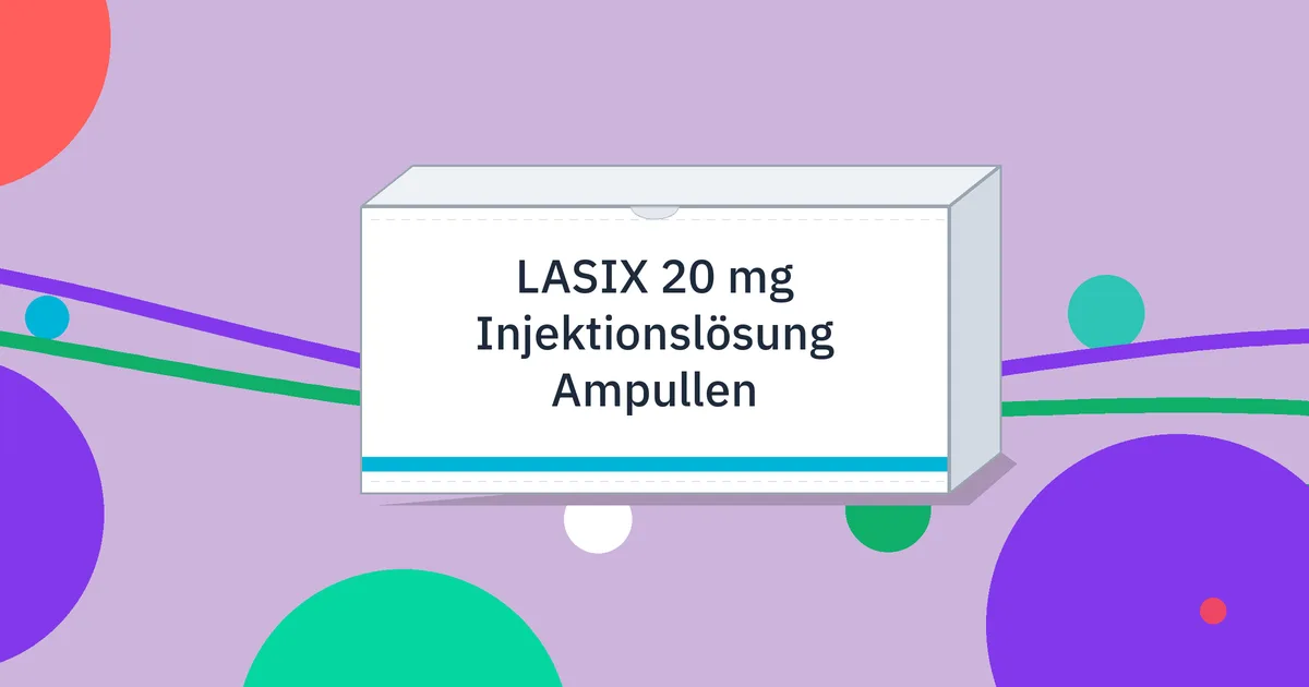 Symbolbild: Packung mit der Aufschrift LASIX 20 mg Injektionslösung Ampullen (PZN 04679773) – Verfügbarkeit und Bezug in Apotheken in Frankfurt am Main