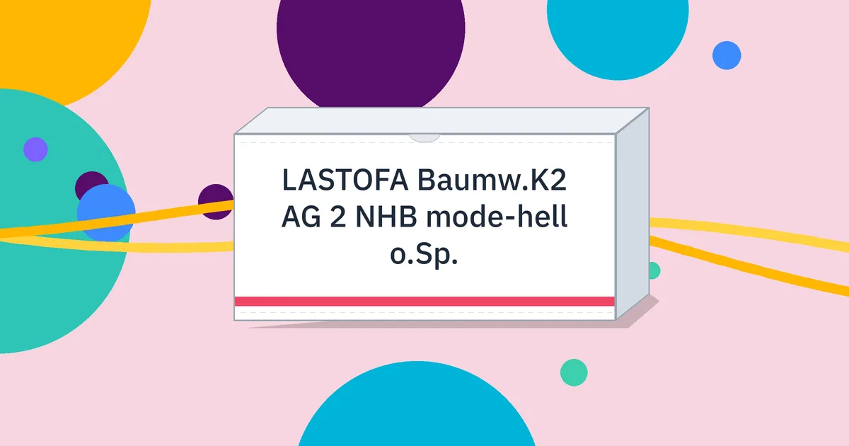 Symbolbild: Packung mit der Aufschrift LASTOFA Baumw.K2 AG 2 NHB mode-hell o.Sp. (PZN 01947351) – Verfügbarkeit und Bezug in Apotheken in Frankfurt am Main