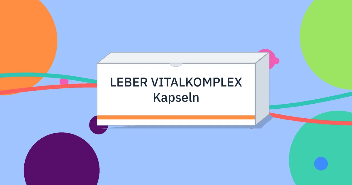Symbolbild: Packung mit der Aufschrift LEBER VITALKOMPLEX Kapseln (PZN 20379734) – Verfügbarkeit und Bezug in Apotheken in Frankfurt am Main