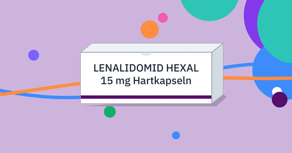 Symbolbild: Packung mit der Aufschrift LENALIDOMID HEXAL 15 mg Hartkapseln (PZN 17481713) – Verfügbarkeit und Bezug in Apotheken in Frankfurt am Main