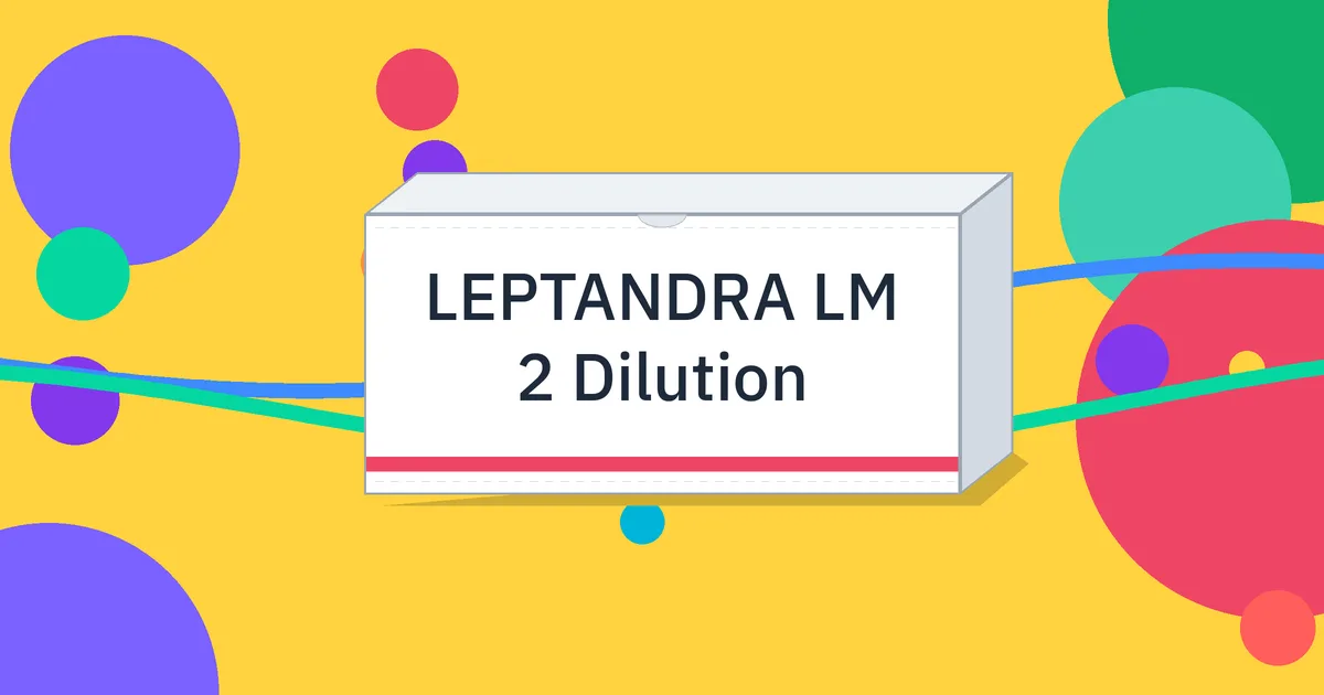 Symbolbild: Packung mit der Aufschrift LEPTANDRA LM 2 Dilution (PZN 13526703) – Verfügbarkeit und Bezug in Apotheken in Frankfurt am Main