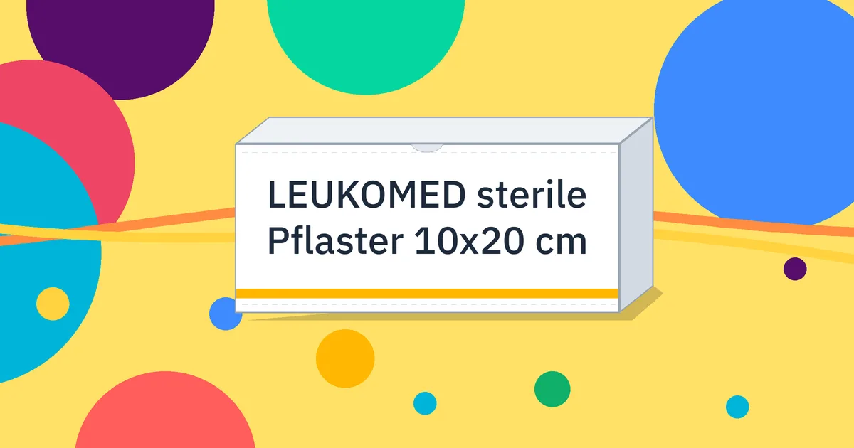 Symbolbild: Packung mit der Aufschrift LEUKOMED sterile Pflaster 10x20 cm (PZN 20168405) – Verfügbarkeit und Bezug in Apotheken in Frankfurt am Main