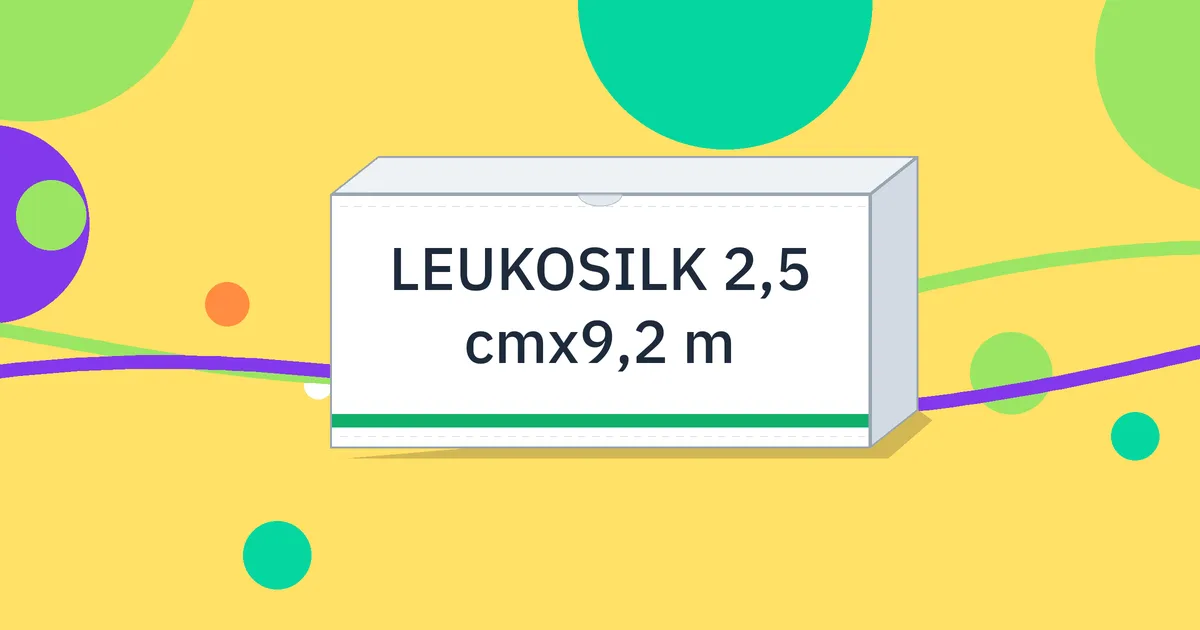 Symbolbild: Packung mit der Aufschrift LEUKOSILK 2,5 cmx9,2 m (PZN 18806235) – Verfügbarkeit und Bezug in Apotheken in Frankfurt am Main