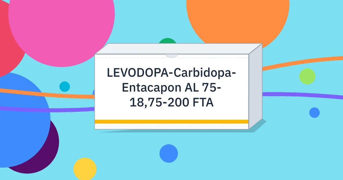 Symbolbild: Packung mit der Aufschrift LEVODOPA-Carbidopa-Entacapon AL 75-18,75-200 FTA (PZN 10385923) – Verfügbarkeit und Bezug in Apotheken in Frankfurt am Main