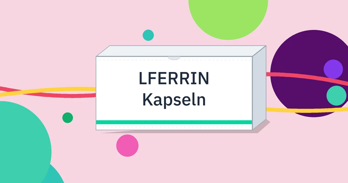 Symbolbild: Packung mit der Aufschrift LFERRIN Kapseln (PZN 16236963) – Verfügbarkeit und Bezug in Apotheken in Frankfurt am Main