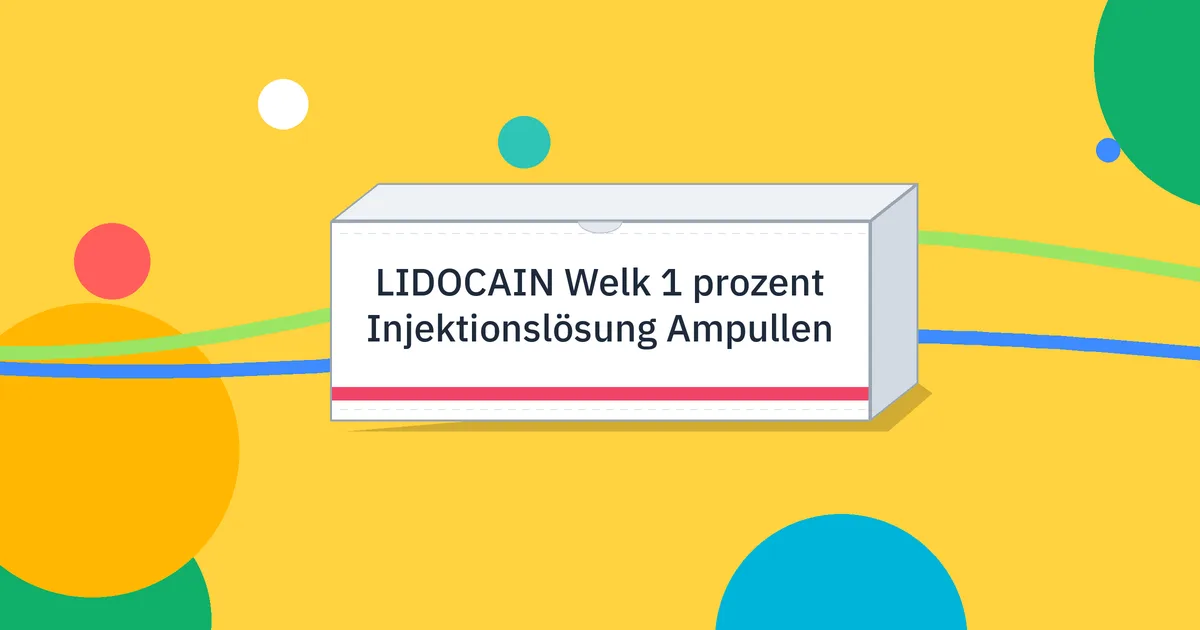 Symbolbild: Packung mit der Aufschrift LIDOCAIN Welk 1 prozent Injektionslösung Ampullen (PZN 03463025) – Verfügbarkeit und Bezug in Apotheken in Frankfurt am Main