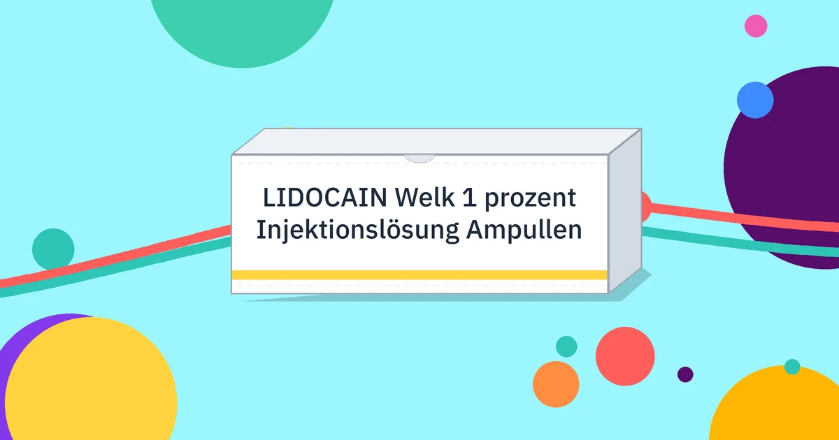 Symbolbild: Packung mit der Aufschrift LIDOCAIN Welk 1 prozent Injektionslösung Ampullen (PZN 03528954) – Verfügbarkeit und Bezug in Apotheken in Frankfurt am Main