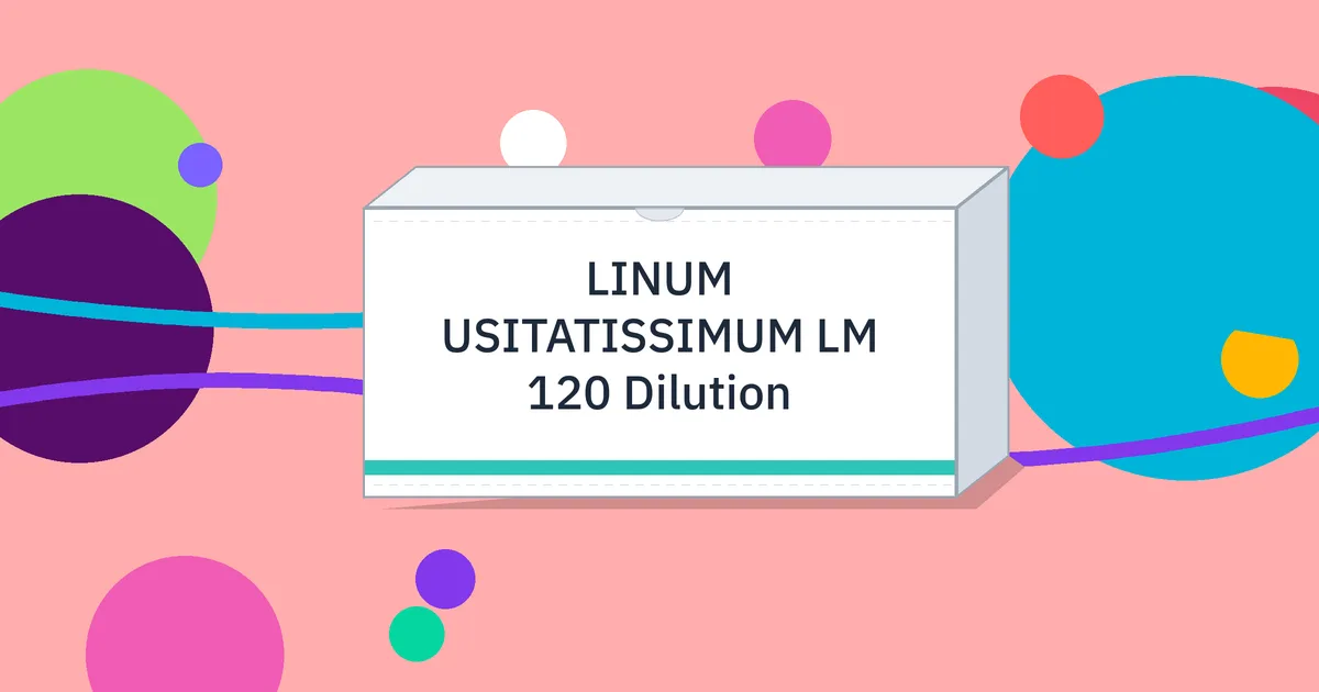 Symbolbild: Packung mit der Aufschrift LINUM USITATISSIMUM LM 120 Dilution (PZN 13530892) – Verfügbarkeit und Bezug in Apotheken in Frankfurt am Main