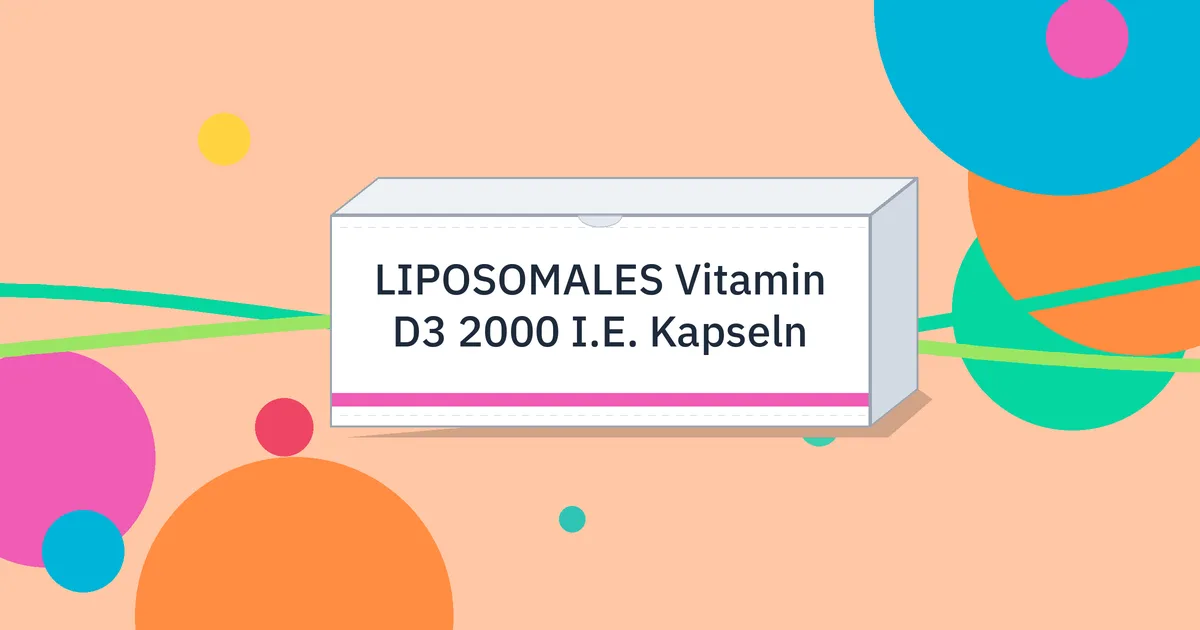 Symbolbild: Packung mit der Aufschrift LIPOSOMALES Vitamin D3 2000 I.E. Kapseln (PZN 19386427) – Verfügbarkeit und Bezug in Apotheken in Frankfurt am Main