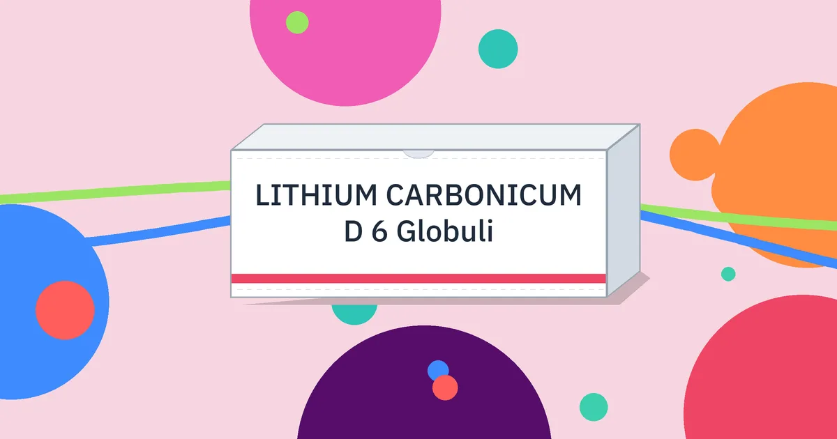Symbolbild: Packung mit der Aufschrift LITHIUM CARBONICUM D 6 Globuli (PZN 16695292) – Verfügbarkeit und Bezug in Apotheken in Frankfurt am Main
