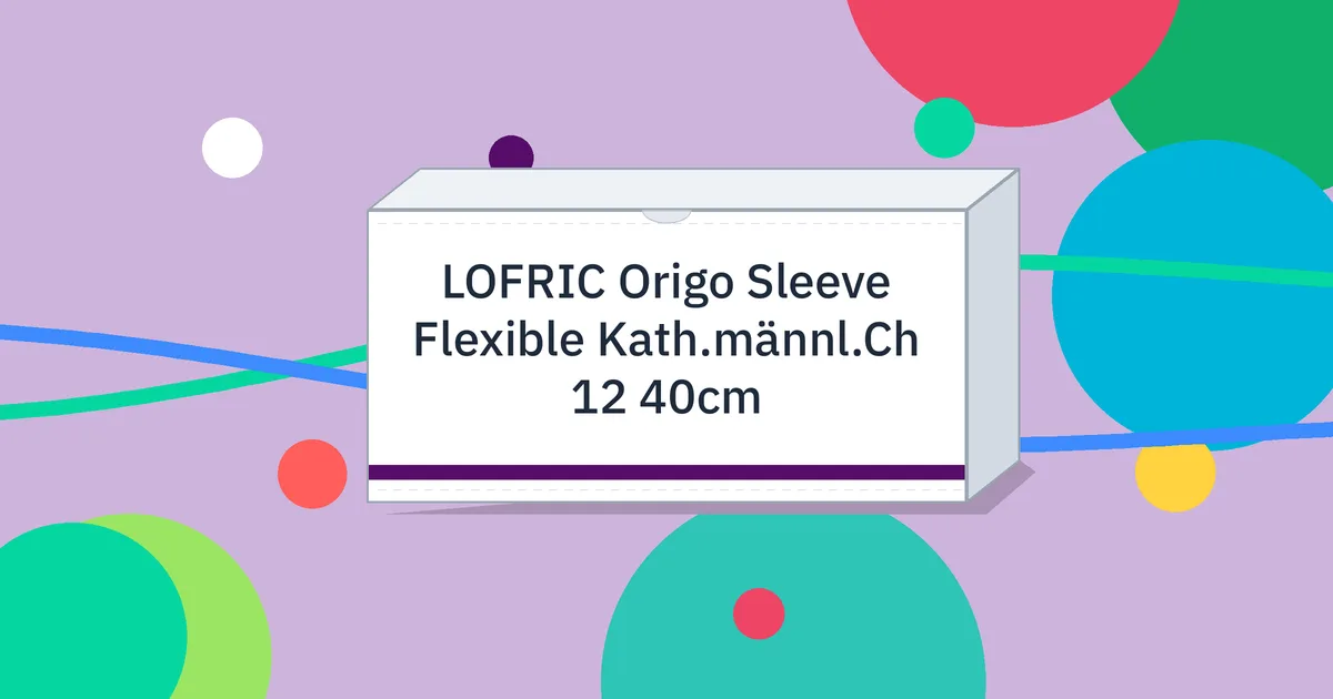 Symbolbild: Packung mit der Aufschrift LOFRIC Origo Sleeve Flexible Kath.männl.Ch 12 40cm (PZN 19468786) – Verfügbarkeit und Bezug in Apotheken in Frankfurt am Main