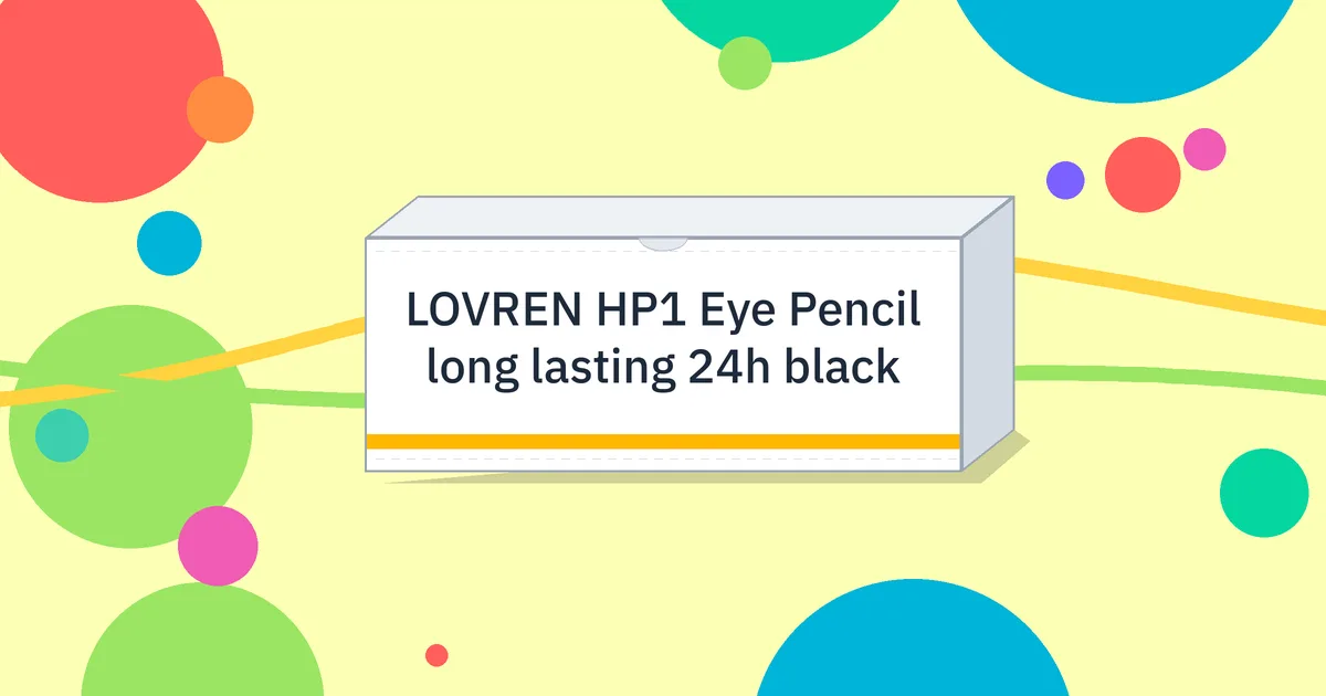 Symbolbild: Packung mit der Aufschrift LOVREN HP1 Eye Pencil long lasting 24h black (PZN 20031540) – Verfügbarkeit und Bezug in Apotheken in Frankfurt am Main