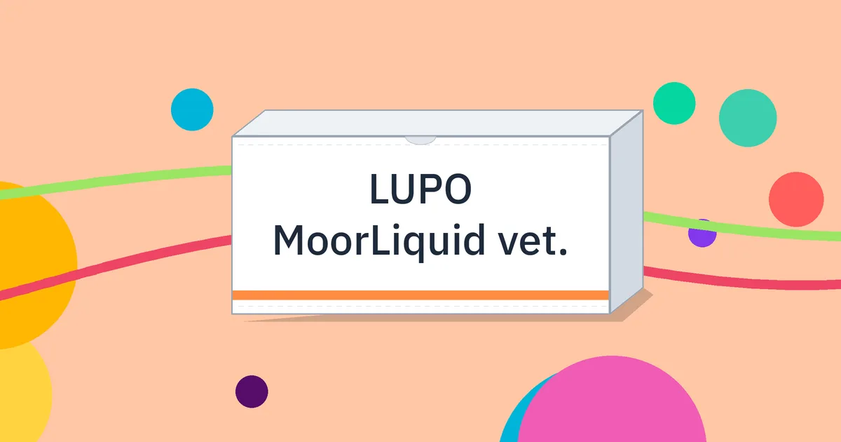 Symbolbild: Packung mit der Aufschrift LUPO MoorLiquid vet. (PZN 19252626) – Verfügbarkeit und Bezug in Apotheken in Frankfurt am Main