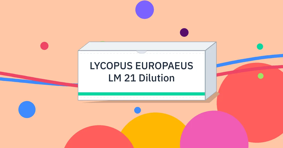 Symbolbild: Packung mit der Aufschrift LYCOPUS EUROPAEUS LM 21 Dilution (PZN 13538155) – Verfügbarkeit und Bezug in Apotheken in Frankfurt am Main
