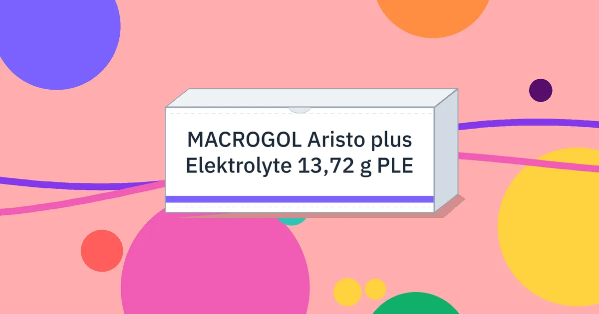 Symbolbild: Packung mit der Aufschrift MACROGOL Aristo plus Elektrolyte 13,72 g PLE (PZN 18858551) – Verfügbarkeit und Bezug in Apotheken in Frankfurt am Main