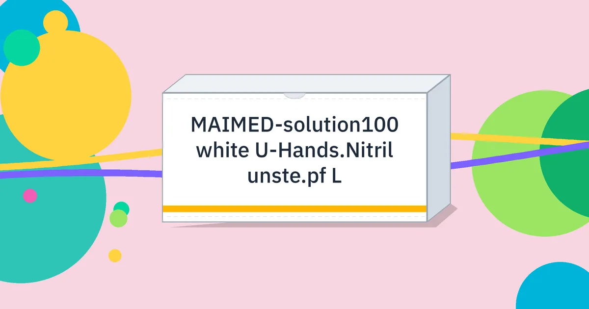 Symbolbild: Packung mit der Aufschrift MAIMED-solution100 white U-Hands.Nitril unste.pf L (PZN 11864057) – Verfügbarkeit und Bezug in Apotheken in Frankfurt am Main
