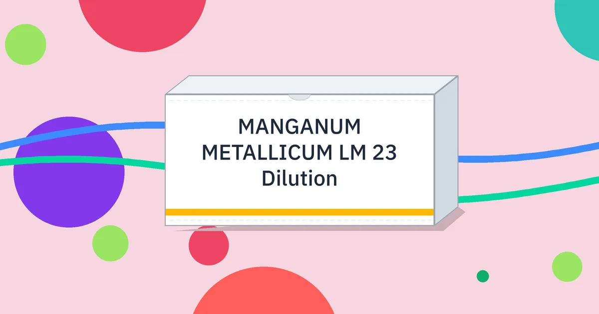 Symbolbild: Packung mit der Aufschrift MANGANUM METALLICUM LM 23 Dilution (PZN 12943385) – Verfügbarkeit und Bezug in Apotheken in Frankfurt am Main