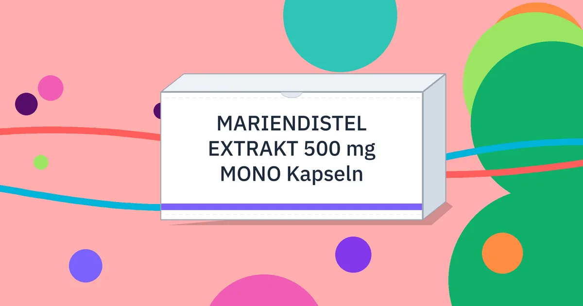 Symbolbild: Packung mit der Aufschrift MARIENDISTEL EXTRAKT 500 mg MONO Kapseln (PZN 16801067) – Verfügbarkeit und Bezug in Apotheken in Frankfurt am Main