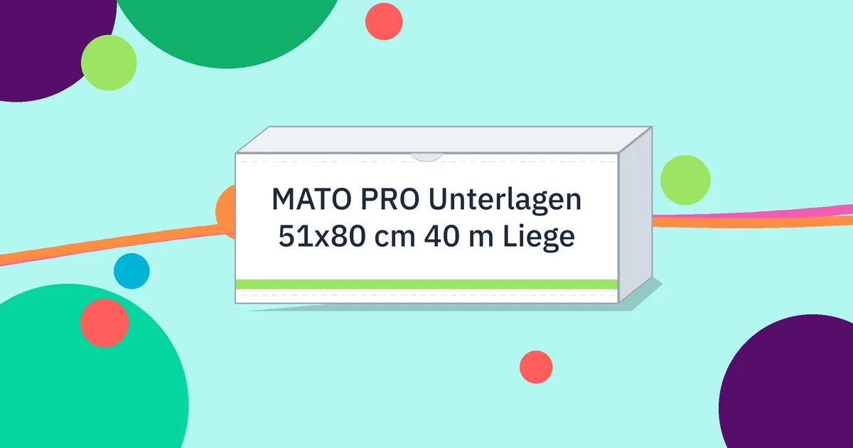 Symbolbild: Packung mit der Aufschrift MATO PRO Unterlagen 51x80 cm 40 m Liege (PZN 06932348) – Verfügbarkeit und Bezug in Apotheken in Frankfurt am Main