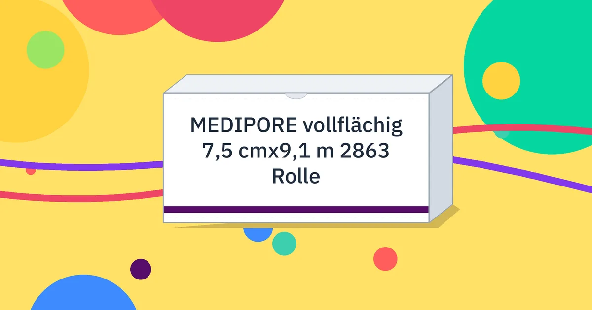 Symbolbild: Packung mit der Aufschrift MEDIPORE vollflächig 7,5 cmx9,1 m 2863 Rolle (PZN 07478986) – Verfügbarkeit und Bezug in Apotheken in Frankfurt am Main