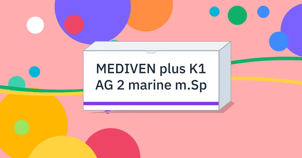 Symbolbild: Packung mit der Aufschrift MEDIVEN plus K1 AG 2 marine m.Sp (PZN 15055461) – Verfügbarkeit und Bezug in Apotheken in Frankfurt am Main