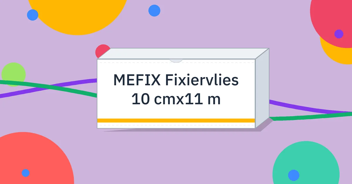 Symbolbild: Packung mit der Aufschrift MEFIX Fixiervlies 10 cmx11 m (PZN 15403324) – Verfügbarkeit und Bezug in Apotheken in Frankfurt am Main