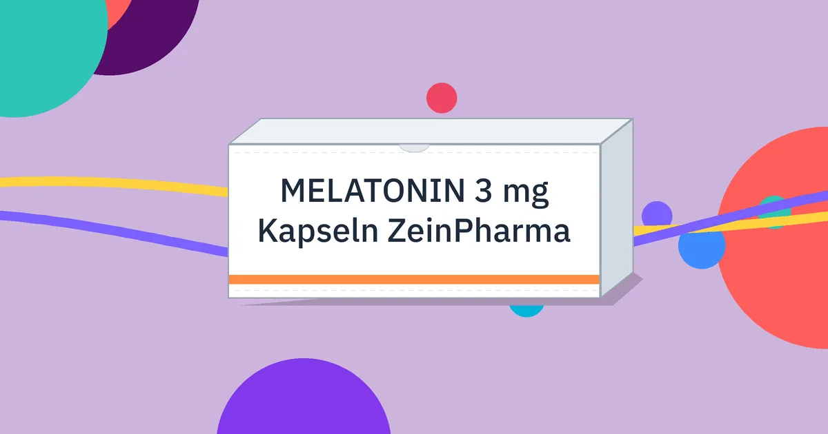 Symbolbild: Packung mit der Aufschrift MELATONIN 3 mg Kapseln ZeinPharma (PZN 19371549) – Verfügbarkeit und Bezug in Apotheken in Frankfurt am Main