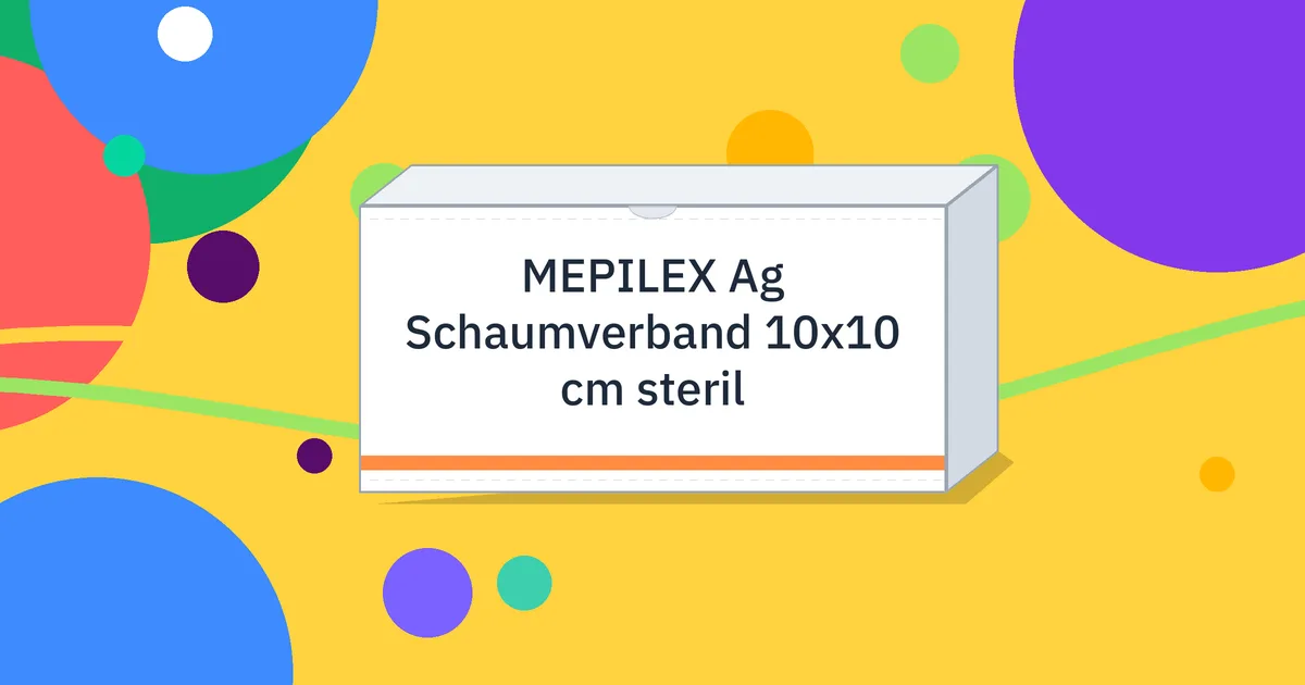Symbolbild: Packung mit der Aufschrift MEPILEX Ag Schaumverband 10x10 cm steril (PZN 16360278) – Verfügbarkeit und Bezug in Apotheken in Frankfurt am Main