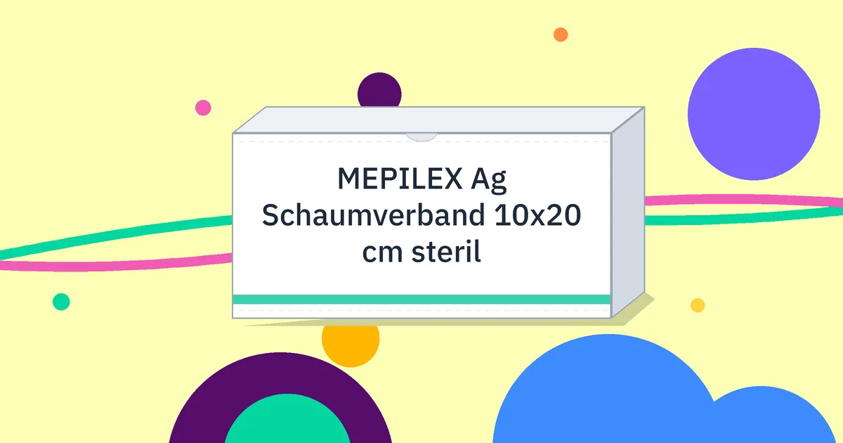 Symbolbild: Packung mit der Aufschrift MEPILEX Ag Schaumverband 10x20 cm steril (PZN 11518510) – Verfügbarkeit und Bezug in Apotheken in Frankfurt am Main