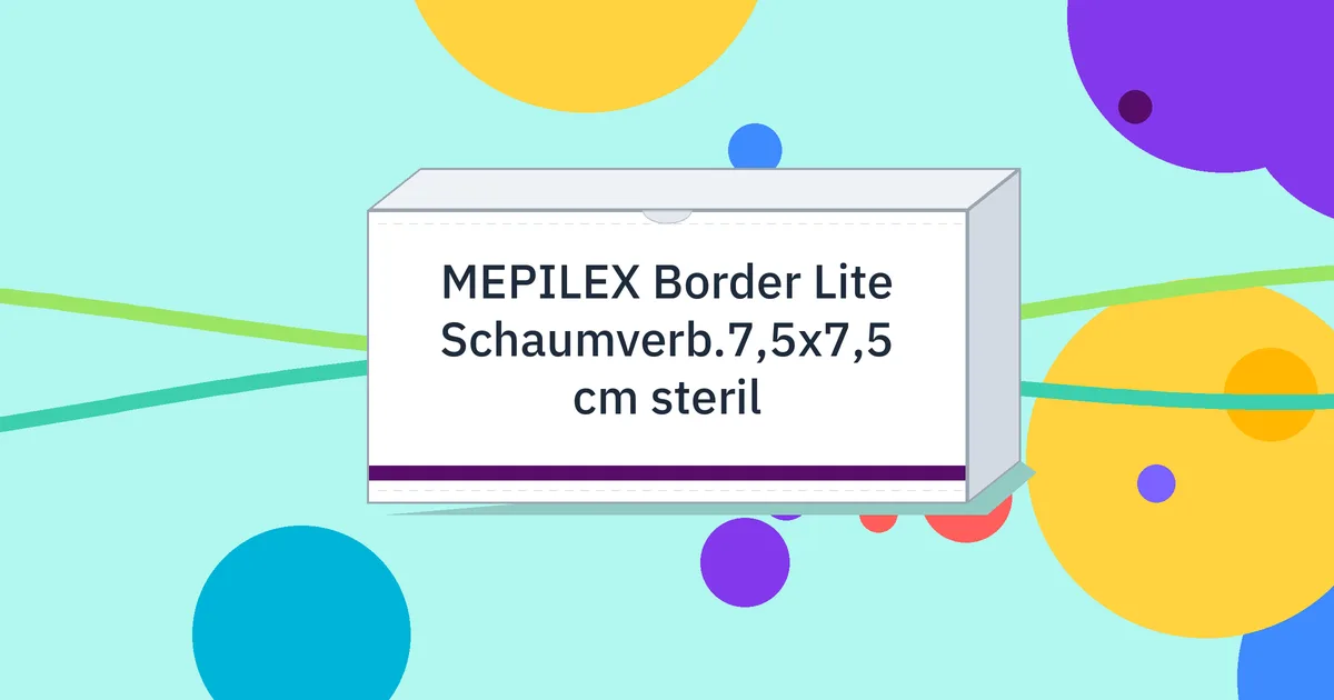 Symbolbild: Packung mit der Aufschrift MEPILEX Border Lite Schaumverb.7,5x7,5 cm steril (PZN 18052196) – Verfügbarkeit und Bezug in Apotheken in Frankfurt am Main