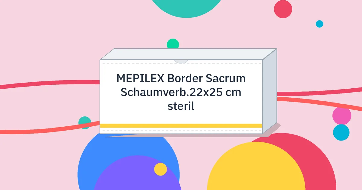Symbolbild: Packung mit der Aufschrift MEPILEX Border Sacrum Schaumverb.22x25 cm steril (PZN 18390467) – Verfügbarkeit und Bezug in Apotheken in Frankfurt am Main